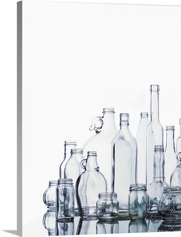 Collection of various glass bottles and jars | Great Big Canvas
