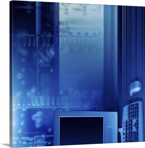 Computer with blue circuit board | Great Big Canvas