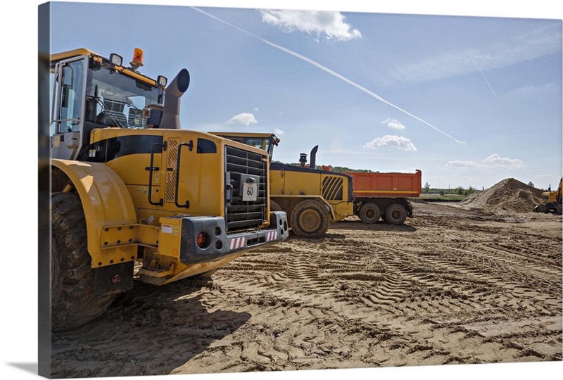 Construction vehicles on work site | Great Big Canvas