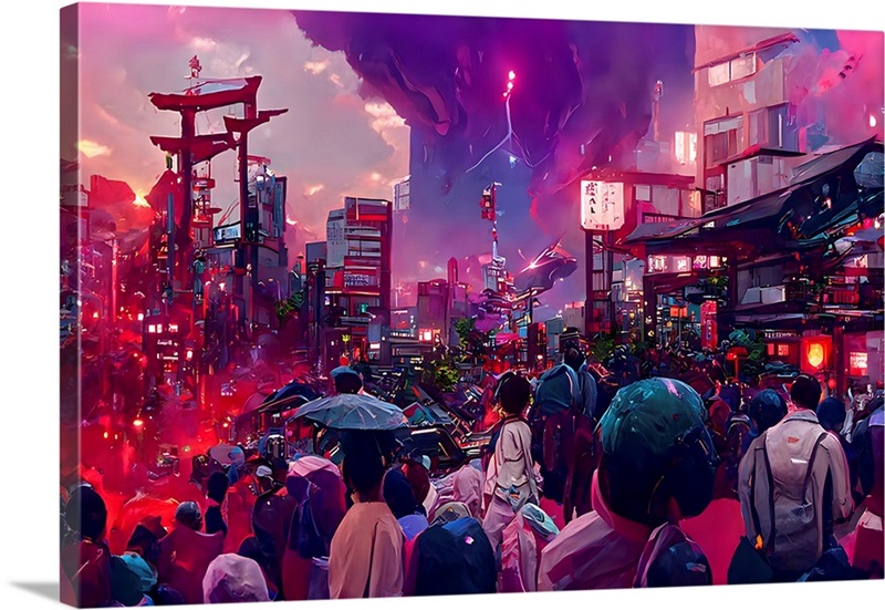 Crowded Tokyo Streets Scene IV | Great Big Canvas