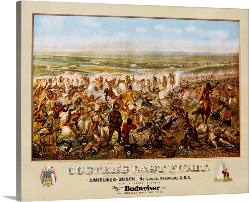 Custer's Last Fight Color Print From Painting | Great Big Canvas
