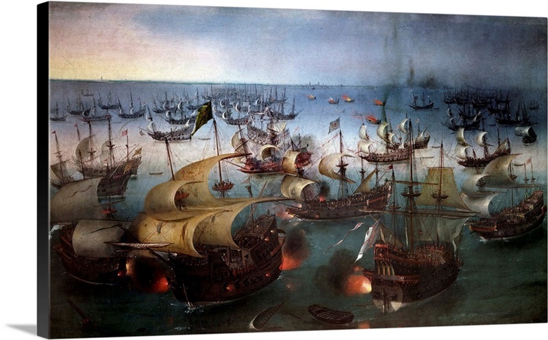 Day seven of the battle with the Armada, 1588 by Hendrick Cornelisz ...