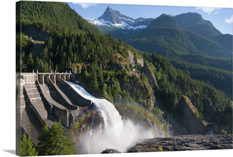 Diablo dam on Skagit river. | Great Big Canvas