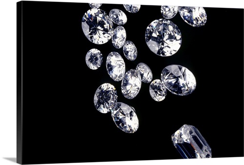 Diamonds on black background, (Close-up) | Great Big Canvas