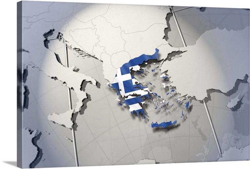 Digital Composite, flag of Greece | Great Big Canvas