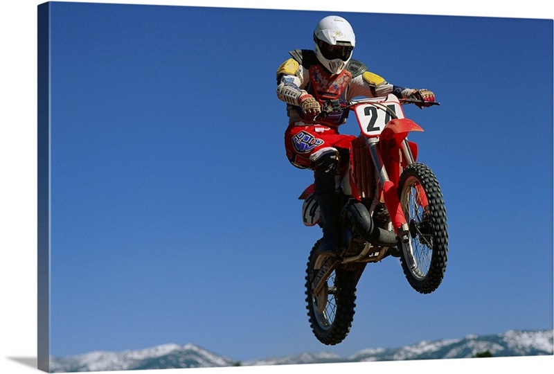 Dirt biker in mid air | Great Big Canvas