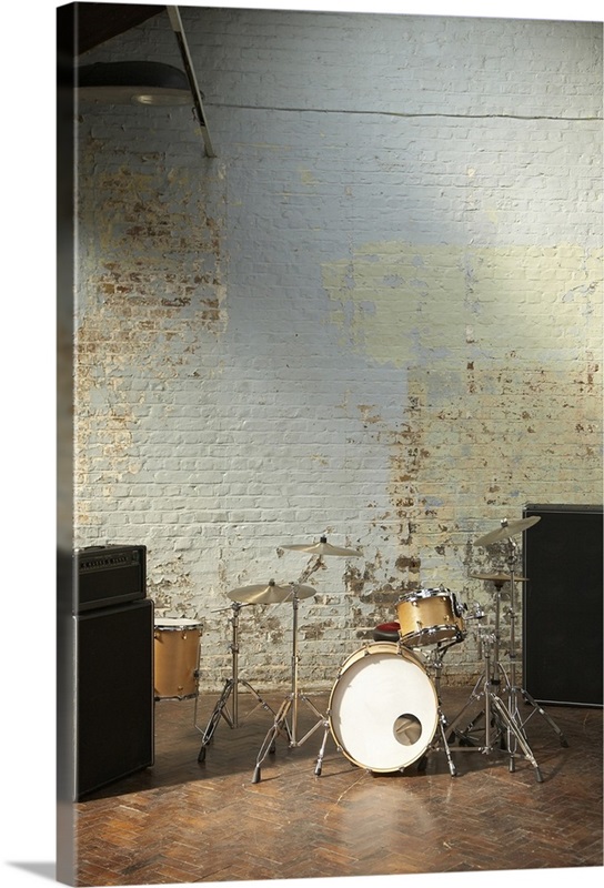 Drum kit set up in studio. | Great Big Canvas