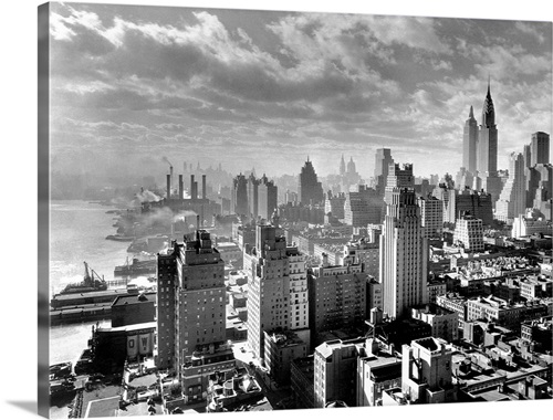 East River Waterfront And Manhattan, 1931 | Great Big Canvas