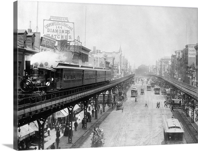 Elevated Trains In Manhattan's Bowery, New York City | Great Big Canvas