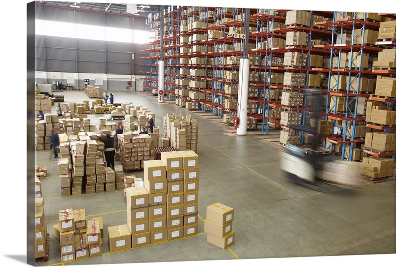 Elevated view of large distribution warehouse | Great Big Canvas