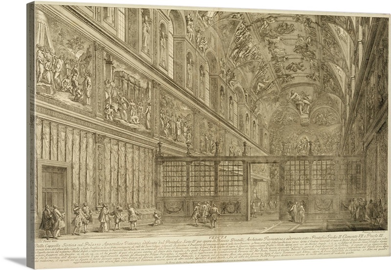 Engraved View Of The Sistine Chapel | Great Big Canvas