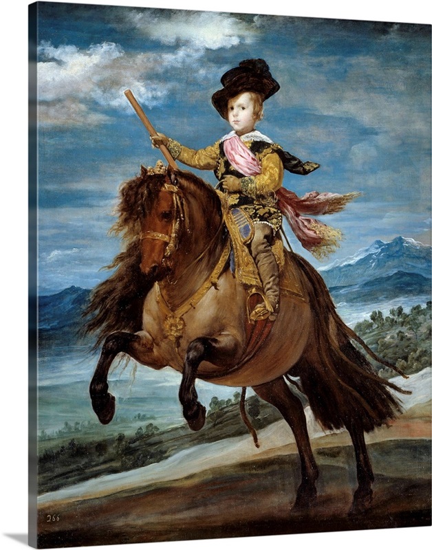 Equestrian portrait of Prince Baltasar Carlos by Diego Rodriguez de ...