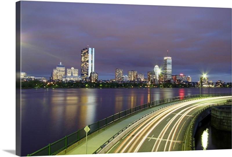 Evening traffic flows along the Charles River near Boston | Great Big ...