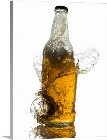 Exploding beer bottle Photo Canvas Print | Great Big Canvas