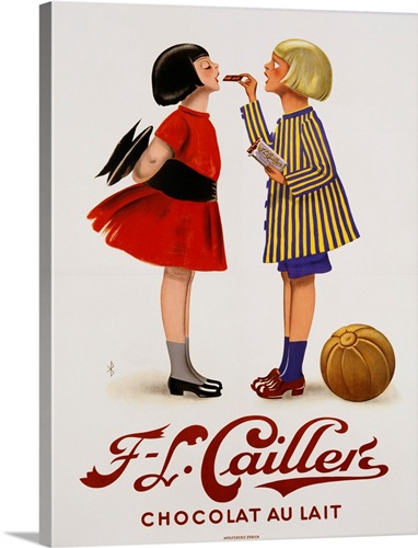 F-L Cailler's Chocolat Au Lait Chocolate Advertisement Poster | Great ...