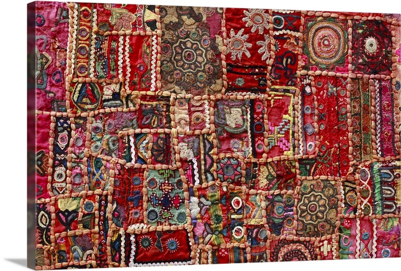 Fabric art - patch work handmade, handicraft art. | Great Big Canvas