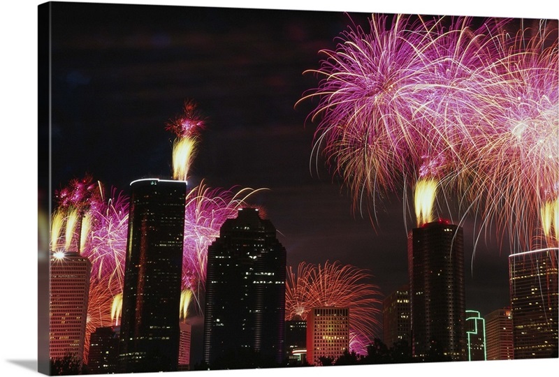 Fireworks Over Houston, Texas | Great Big Canvas