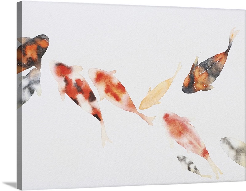 Fish Painting With Watercolor On White Paper | Great Big Canvas