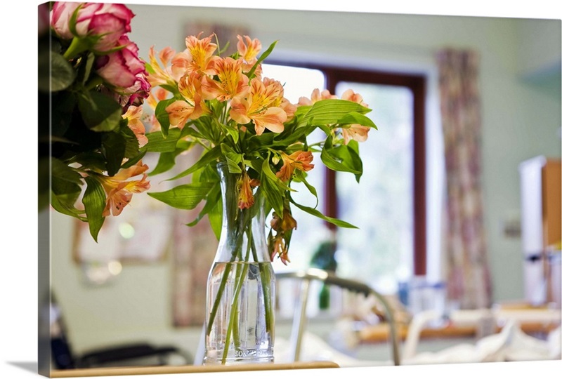 Flowers in vases in hospital room | Great Big Canvas