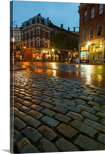 Fore Street at dusk, Portland, Maine | Great Big Canvas
