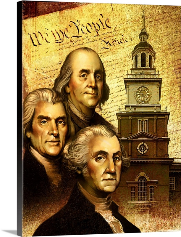 Founding fathers in front of the Declaration of Independance. | Great ...