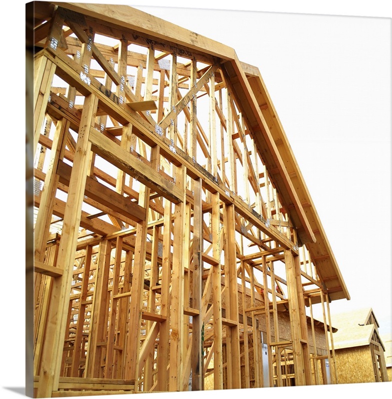 Frame of house under construction | Great Big Canvas