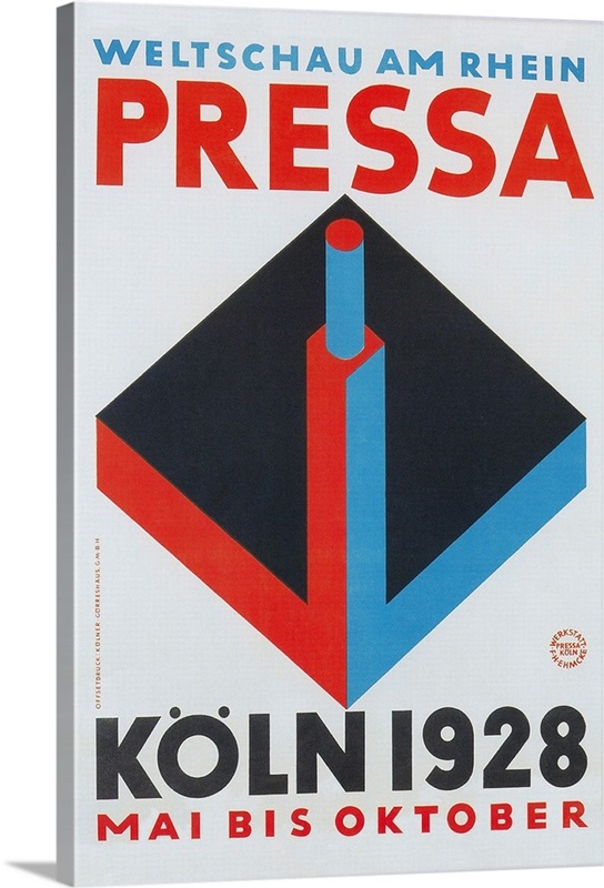German Poster For Cologne Press Exhibition, 1928 | Great Big Canvas