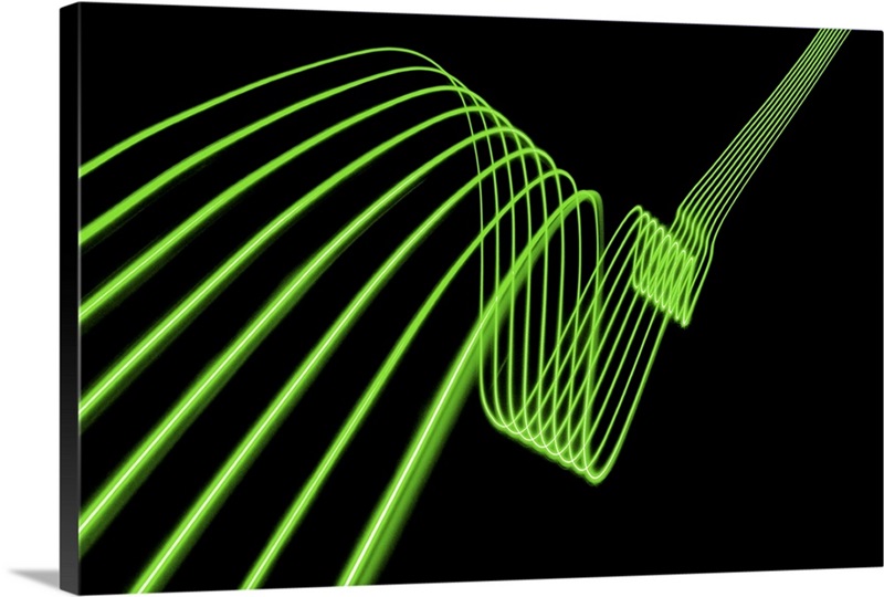 Green abstract coloured light trails and patterns | Great Big Canvas