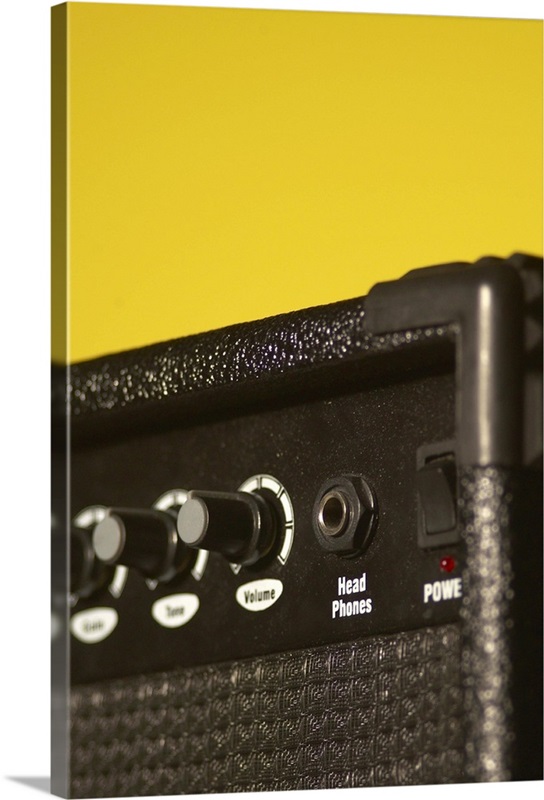 Guitar amplifier on yellow background | Great Big Canvas