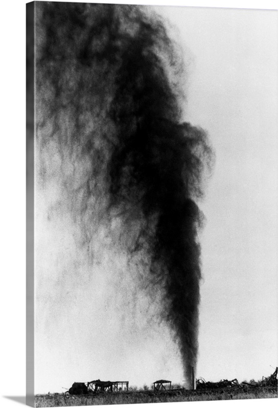 Gushing Oil Well After Gas Explosion Destroyed Derrick | Great Big Canvas