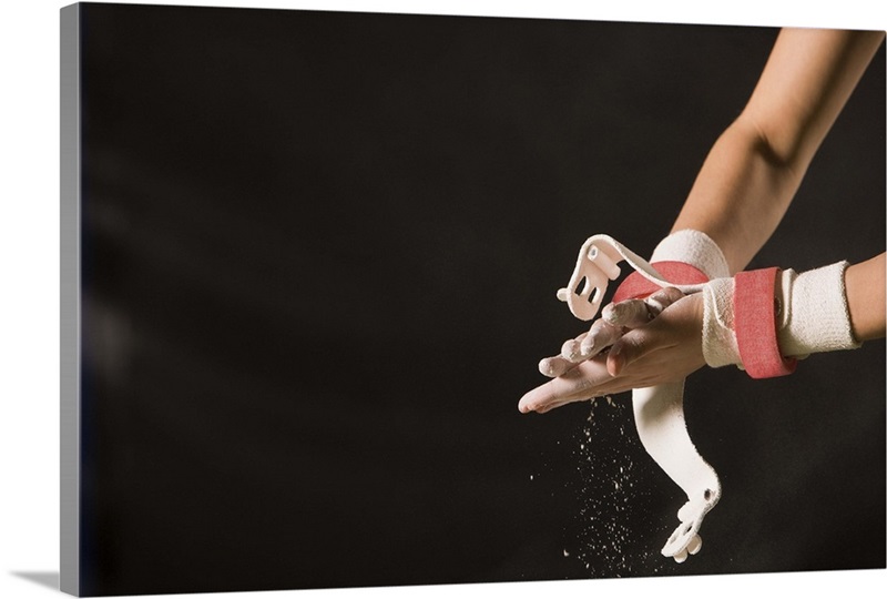 Gymnast chalking up hands | Great Big Canvas