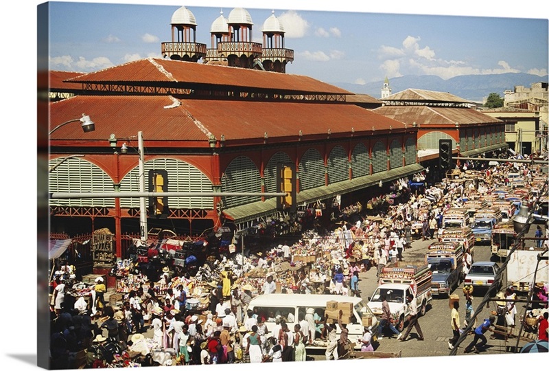 Haiti, Port-au-Prince, Marche en Fer, elevated view | Great Big Canvas