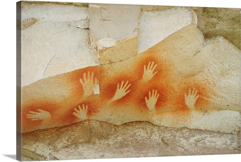 Hand signs on a rock, Cave of the Hands, Pinturas River, Patagonia ...