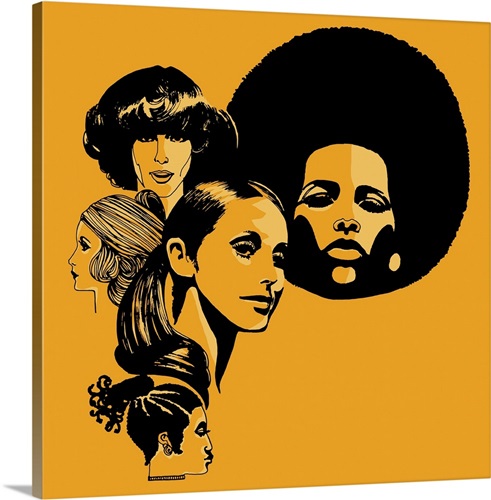 Headshots of women with retro hairstyles | Great Big Canvas