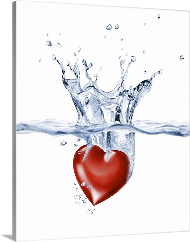 Heart in water, artwork | Great Big Canvas
