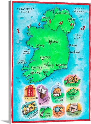 Illustrated Map of Ireland | Great Big Canvas