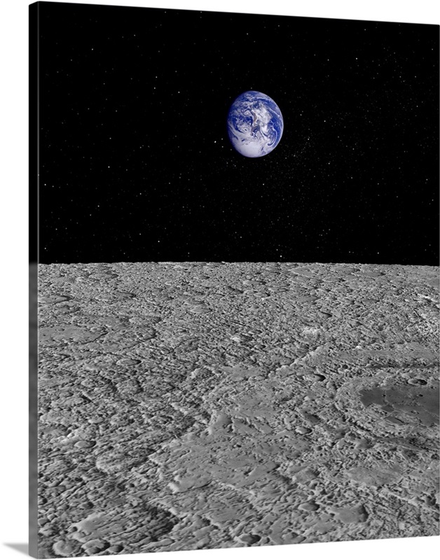 Illustration of a View of Earth from the Moon | Great Big Canvas
