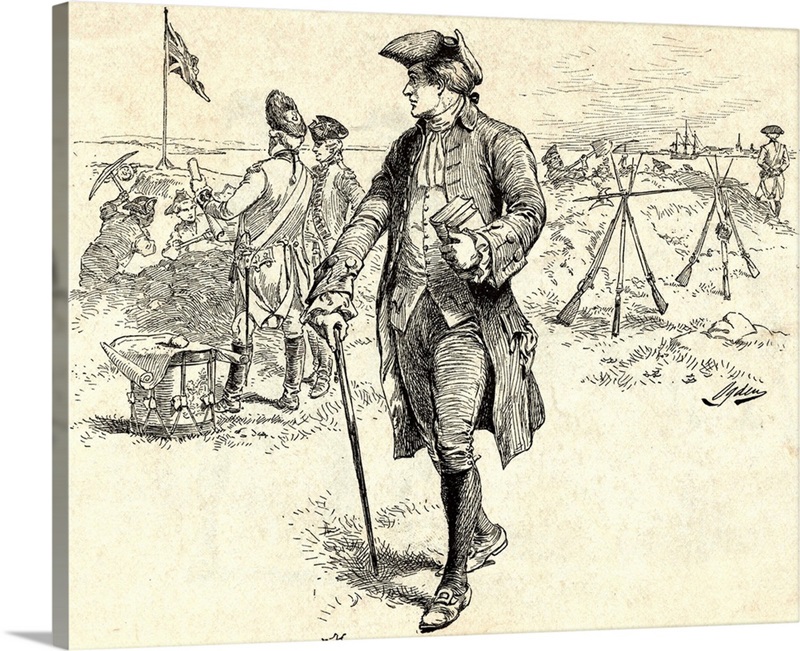 Illustration of Nathan Hale Spying on British | Great Big Canvas