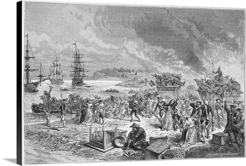 Illustration of the Acadians Leaving Halifax in 1755 | Great Big Canvas