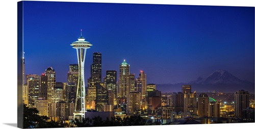 Image of Seattle Skyline in morning hours. | Great Big Canvas