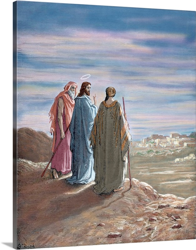 Jesus and the disciples of Emmaus, from the Gospel of Luke | Great Big ...