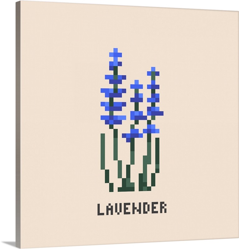 Lavender Bush Pixel Art | Great Big Canvas
