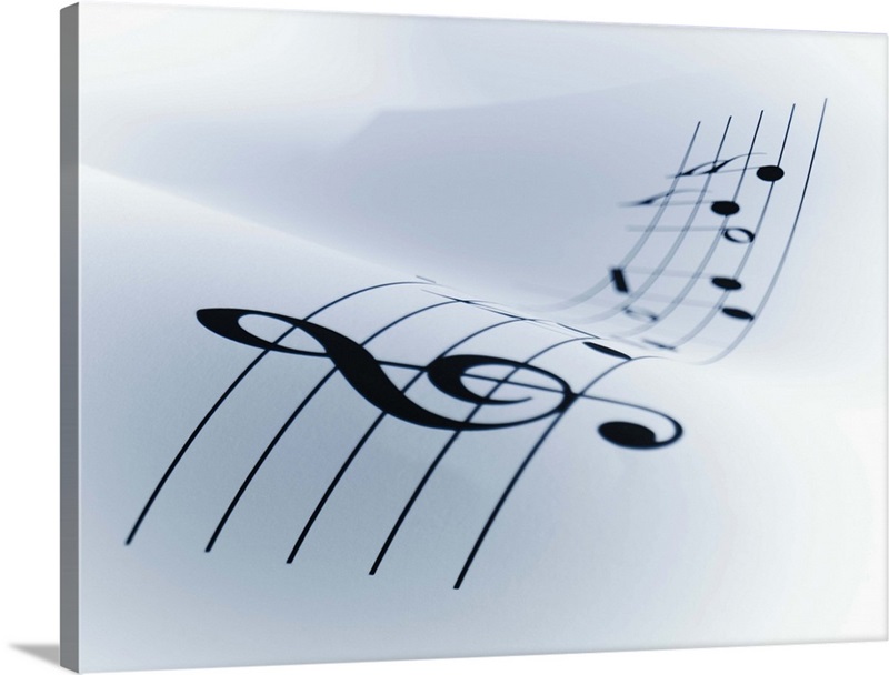 Line of music on undulating music sheet | Great Big Canvas