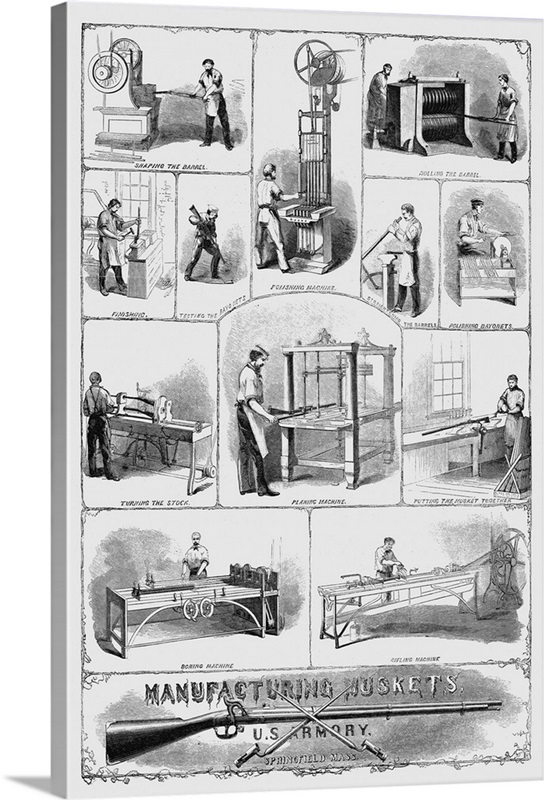 Manufacturing Muskets, US Armory, Springfield, Massachusetts | Great ...