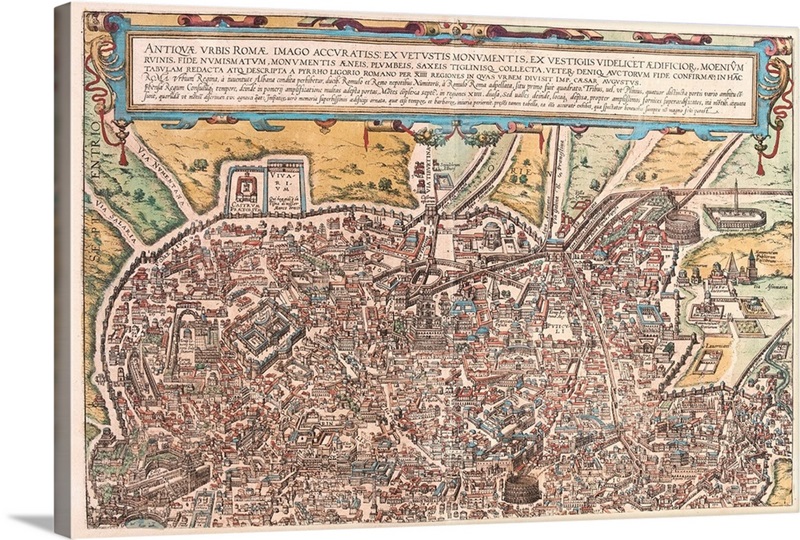 Map of Ancient Rome from Civitates Orbis Terrarum | Great Big Canvas