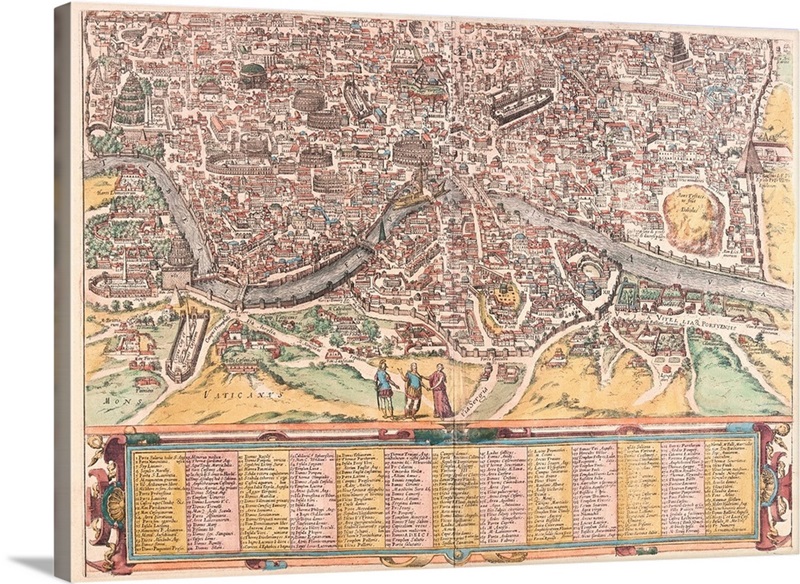 Map of Ancient Rome from Civitates Orbis Terrarum | Great Big Canvas