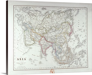 Map of Asia Wall Art, Canvas Prints, Framed Prints, Wall Peels | Great ...