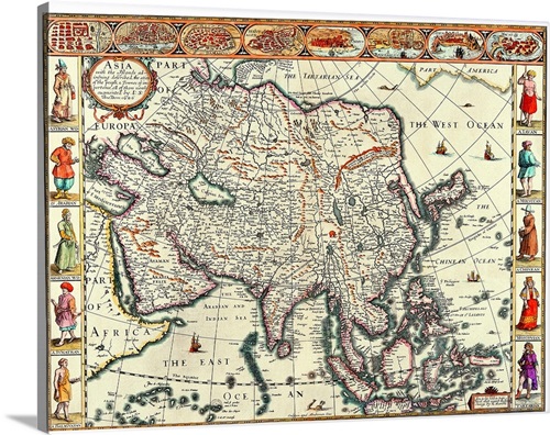Map of Asia in the 17th Century | Great Big Canvas