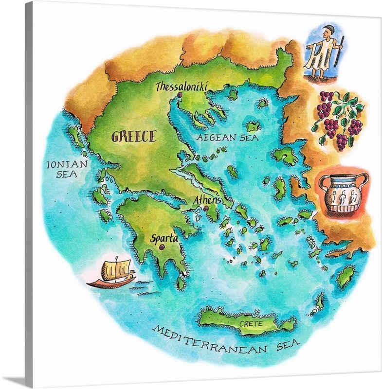 Map of Greece | Great Big Canvas