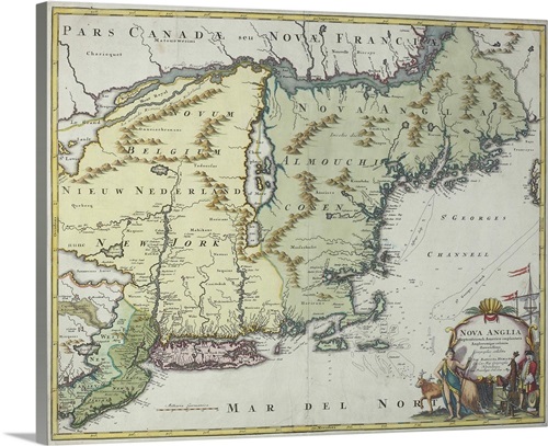 Map of New England , United States | Great Big Canvas